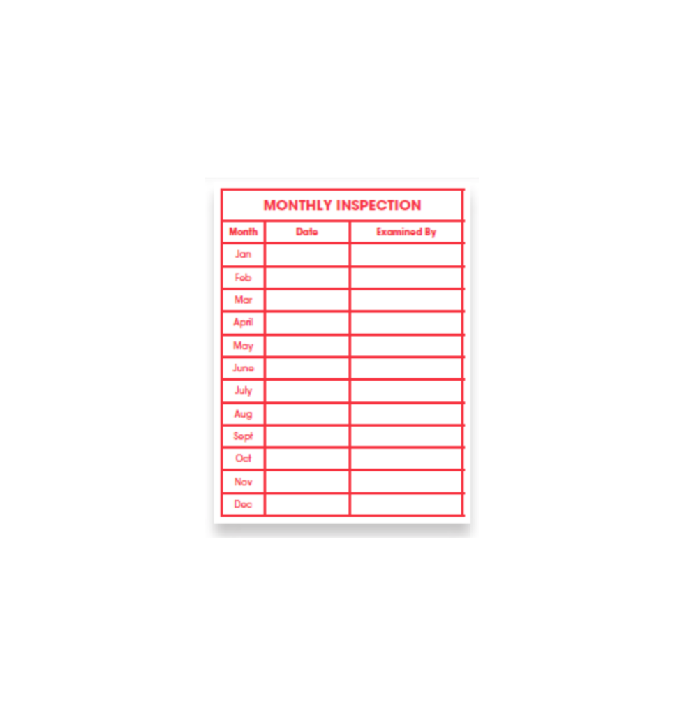 Monthly Inspection Label – Large - SSS Fire Services